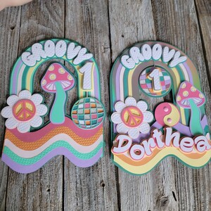 Customized Groovy Disco Ball Topper Groovy One Two Groovy 4ever Groovy ...