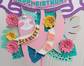 Sloth Cake Topper Birthday | Etsy