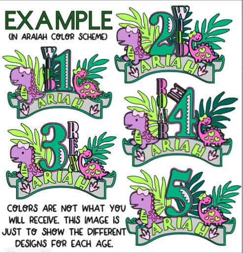 3 Rex Birthday Cake Topper in Isla - Etsy