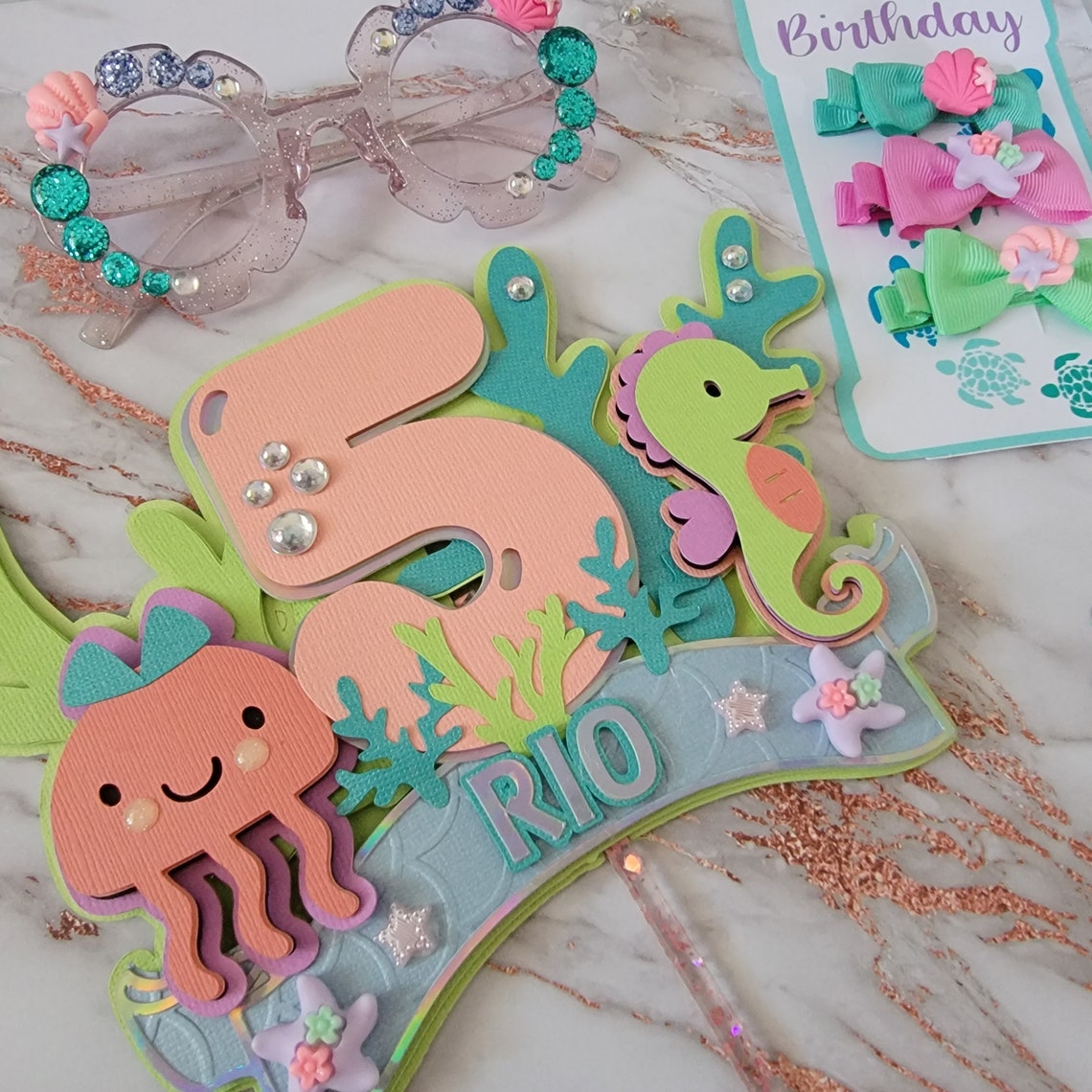 Under the Sea Birthday Cake Topper Ocean Theme Decor - Etsy