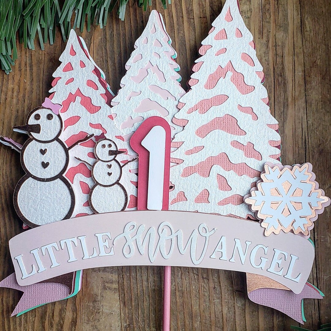 Winter 1 Little Angel Cake Topper First Birthday - Etsy