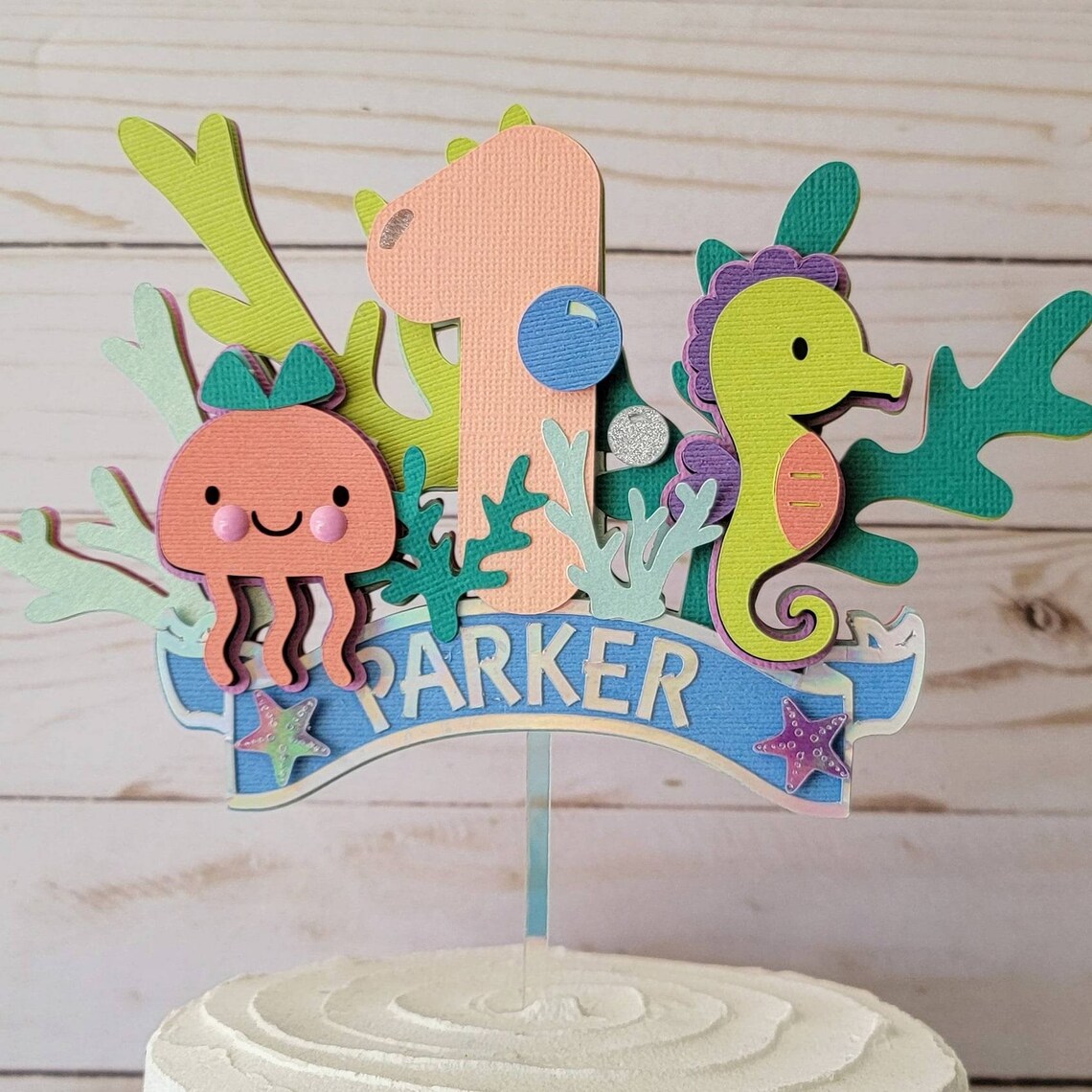 Under the Sea Birthday Cake Topper Ocean Theme Decor - Etsy