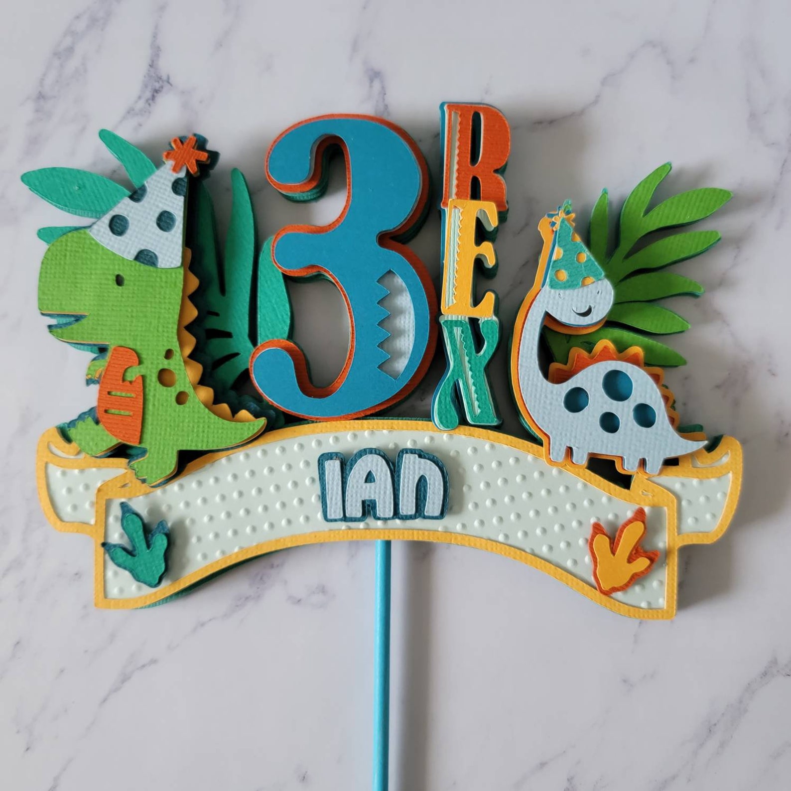 3 Rex Cake Topper in Daxton - Etsy