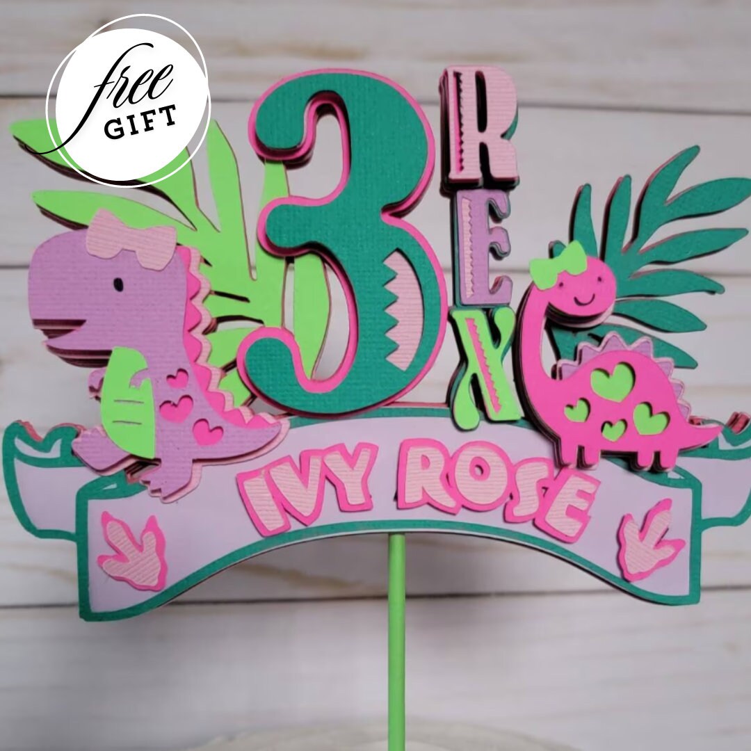 3 Rex Dinosaur Theme Cake Topper in Ariah - Etsy