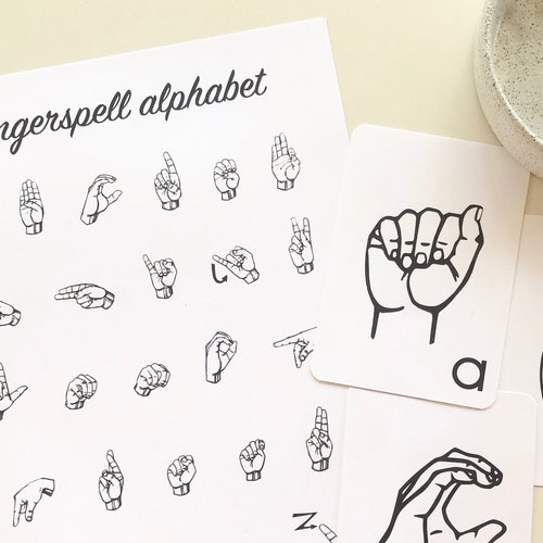 Sign Language Numbers and Alphabet Hand Sign Cards ASL - Etsy