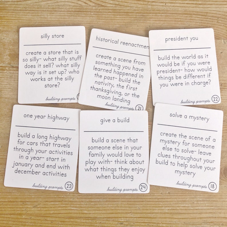 Building Prompt Cards - Etsy