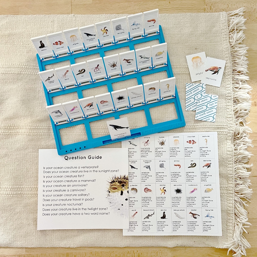 Ocean Life Printable Guess Who Insert Cards - Etsy