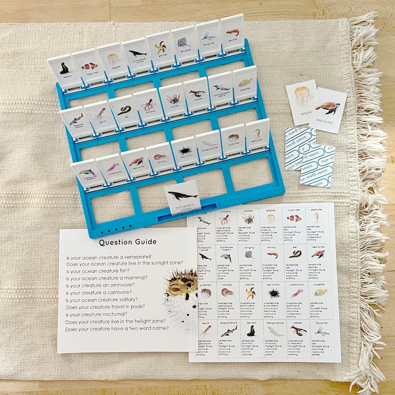 Ocean Life Printable Guess Who Insert Cards - Etsy