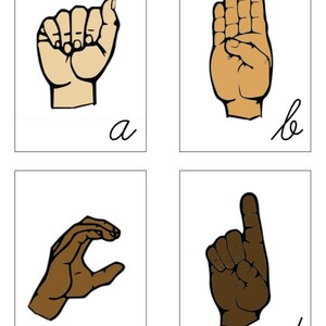 Multicultural ASL Fingerspell Printable Cards - Etsy