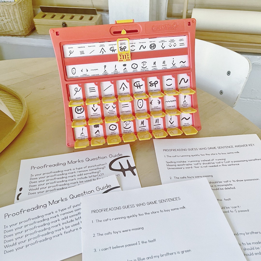 Proofreading Marks Guessing Game Printable Insert Card - Etsy