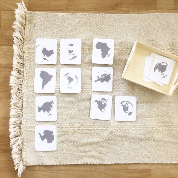 Continents in Context Matching Cards | Etsy