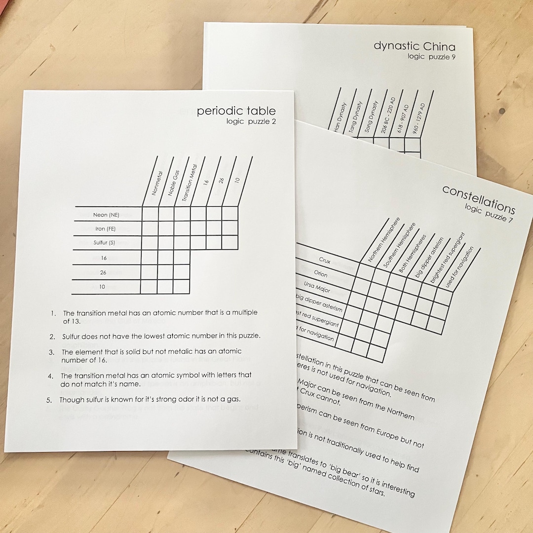 Modern Beginner Logic Puzzles 1 - Etsy