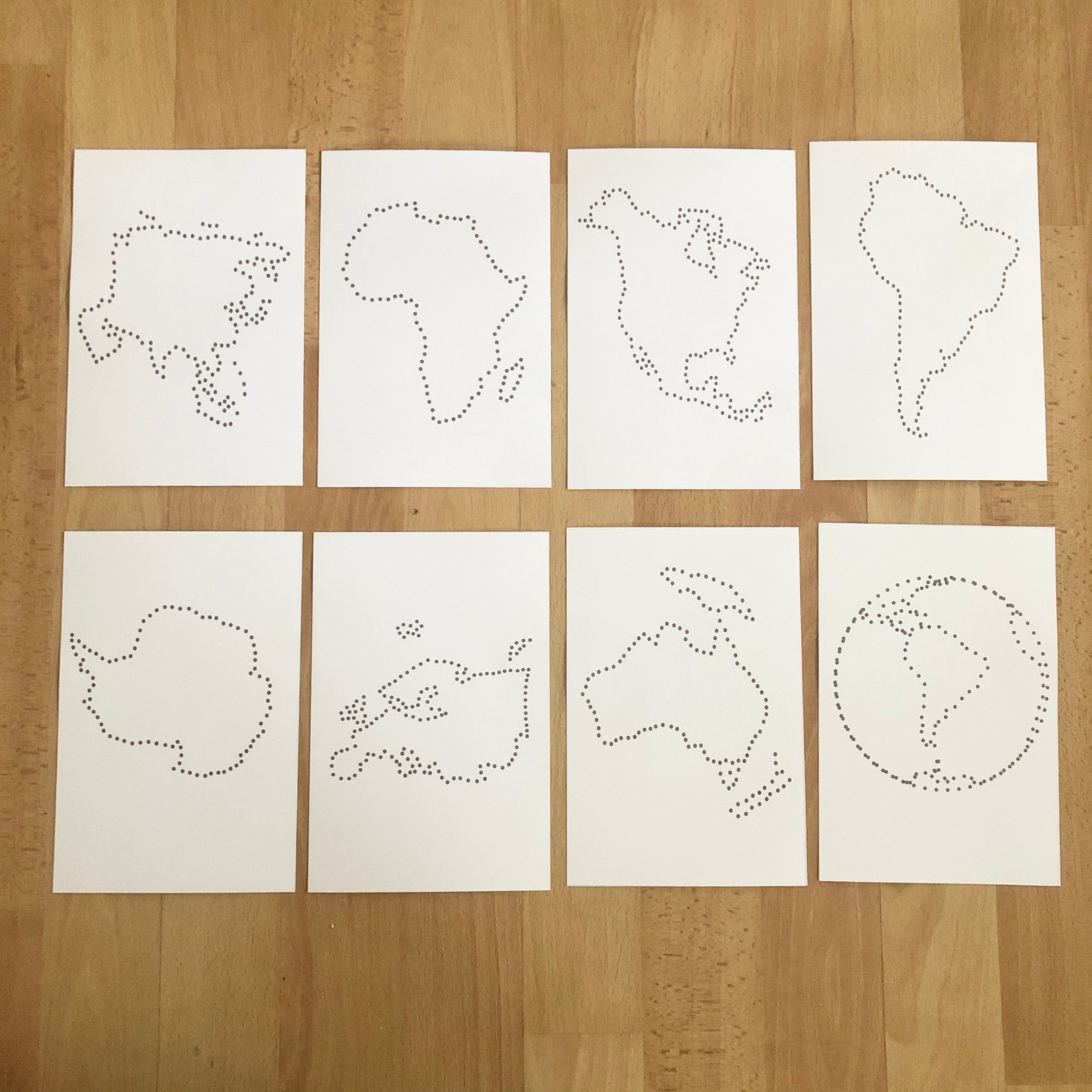 7 Continent Pin Poking Set - Etsy