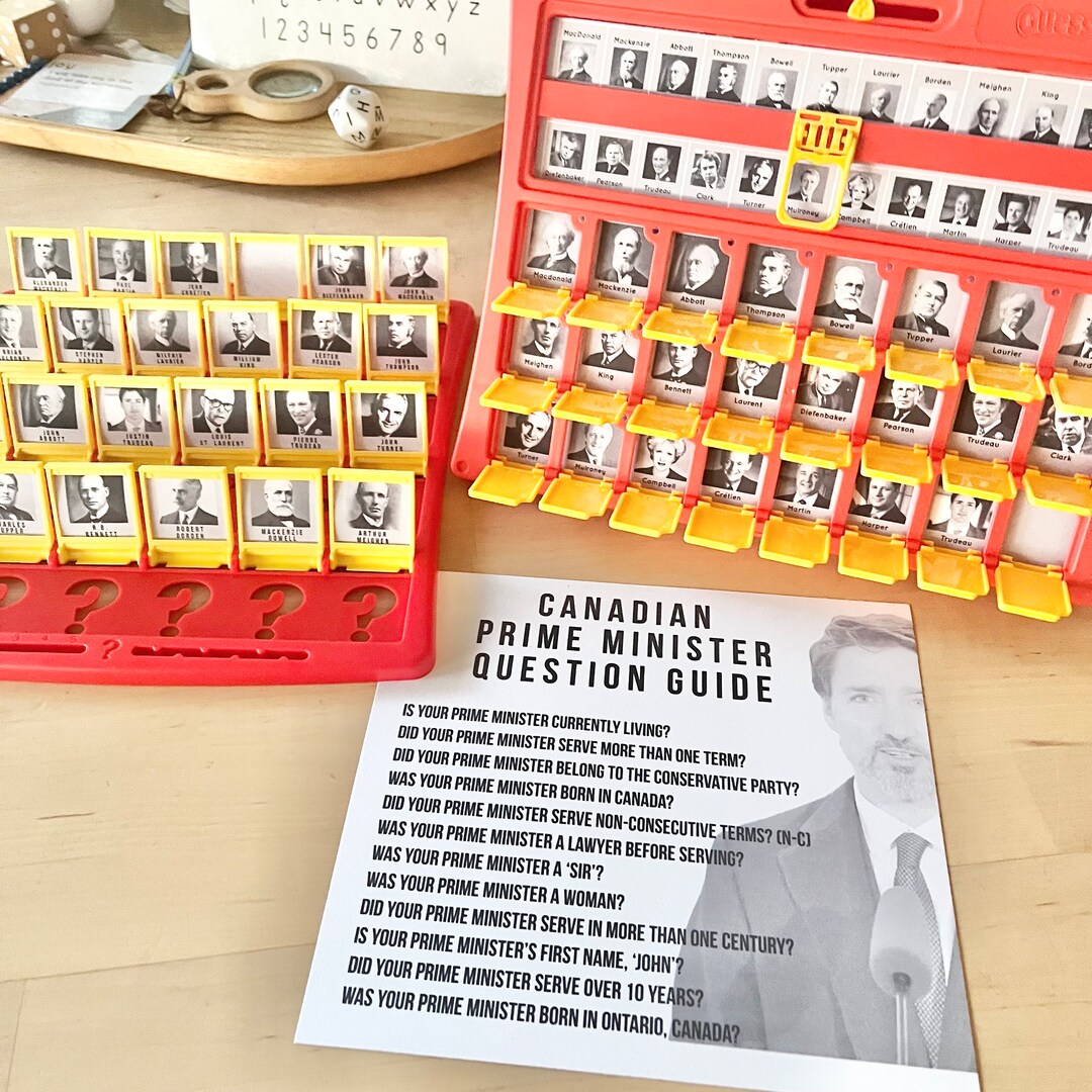 Canadian Prime Ministers Guessing Game Printable Insert Card - Etsy