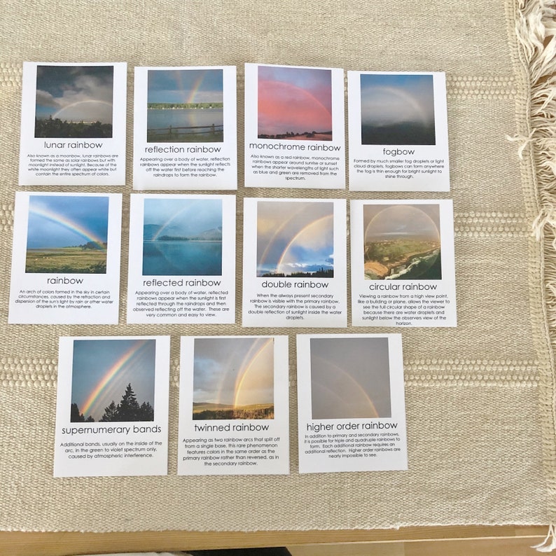 Types of Rainbows Printable Pack - Etsy