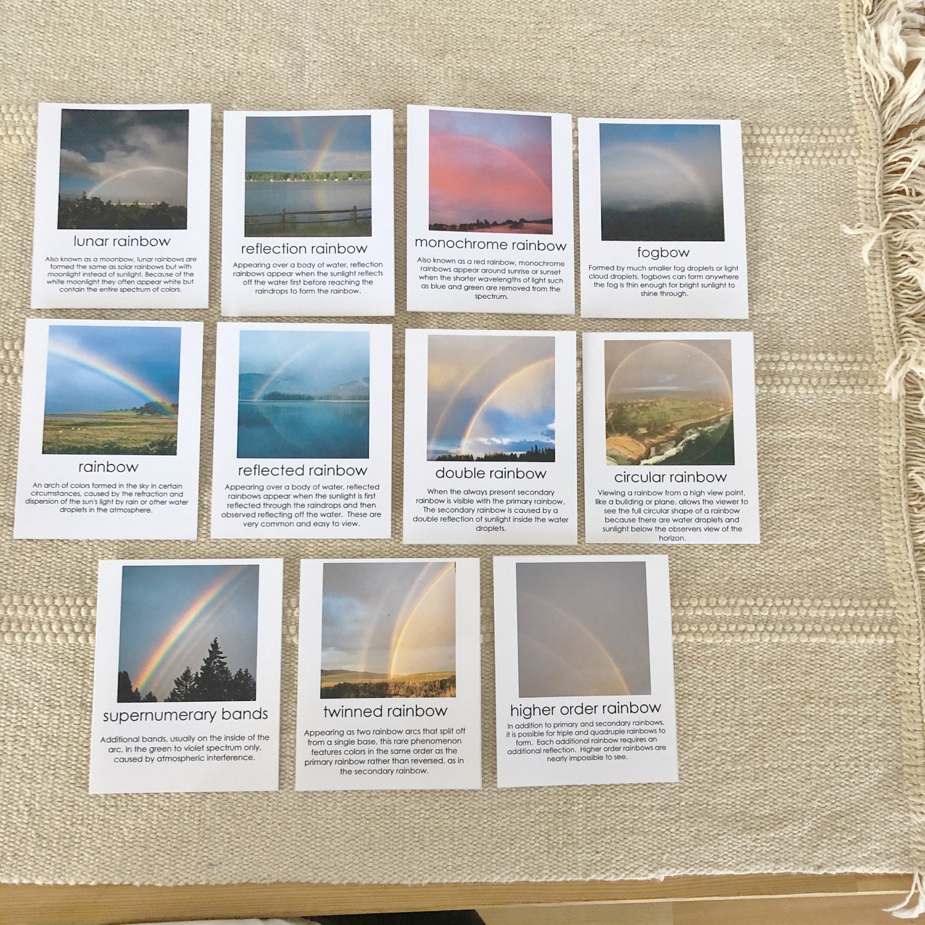 Types of Rainbows Printable Pack - Etsy