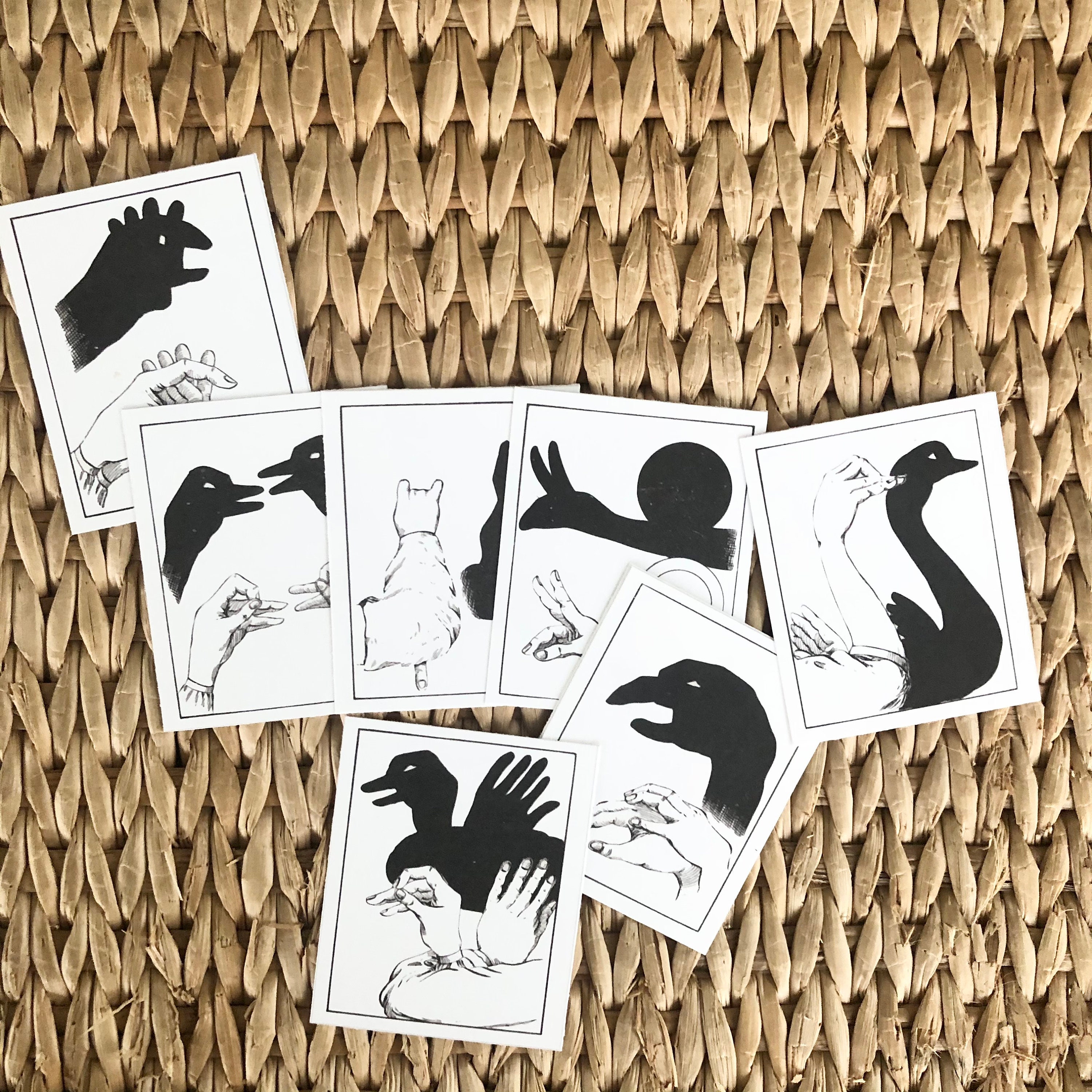Shadow Puppet Hand Guide Printable Cards - Etsy