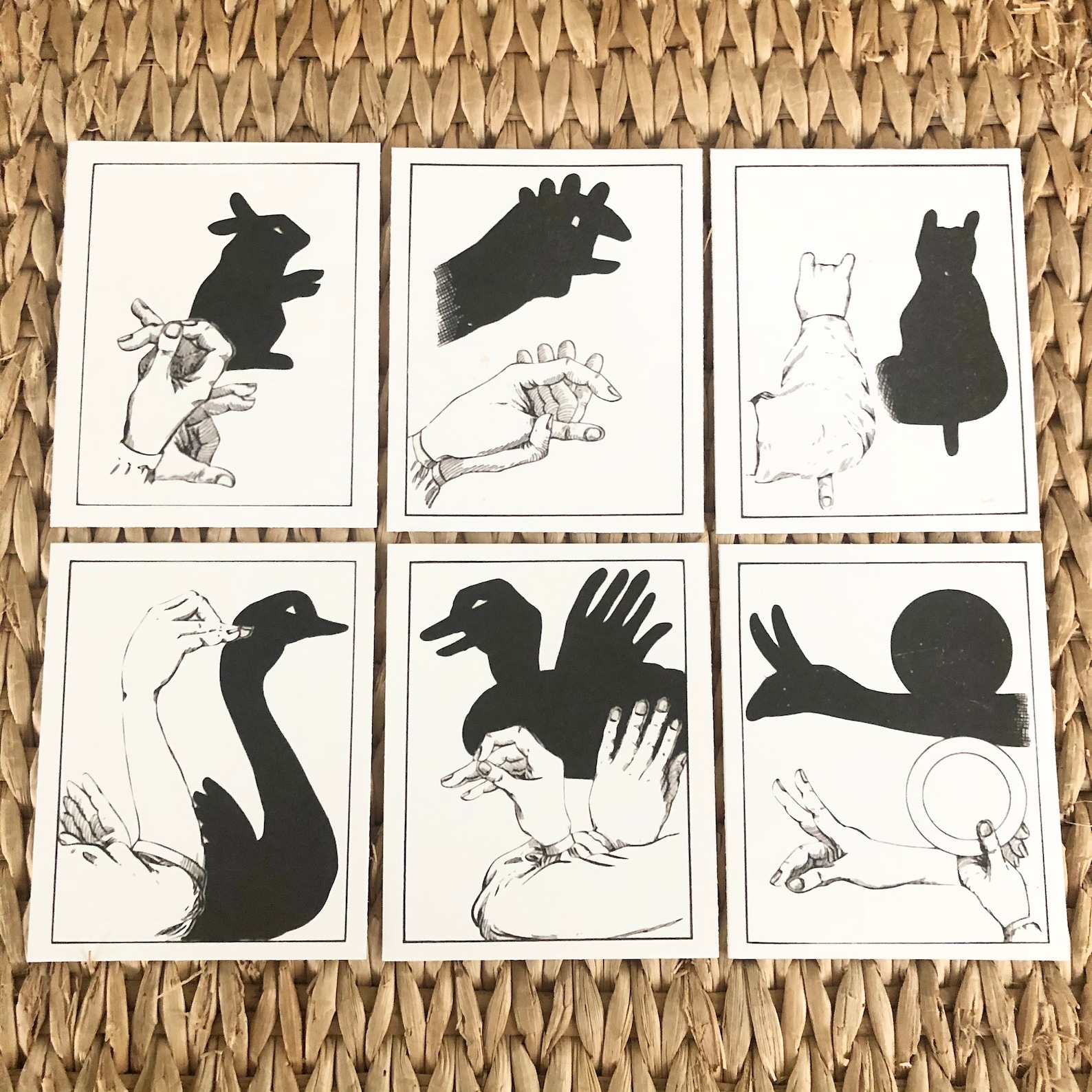 Shadow Puppet Hand Guide Printable Cards - Etsy