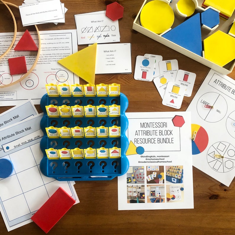 Printable Montessori Attribute Block Activity Bundle | Etsy