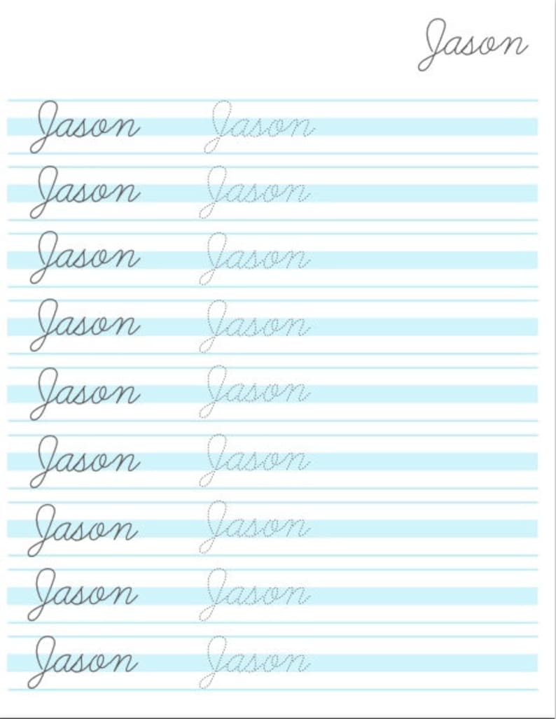 Montessori Custom Name Tracing Printable Sheets - Etsy