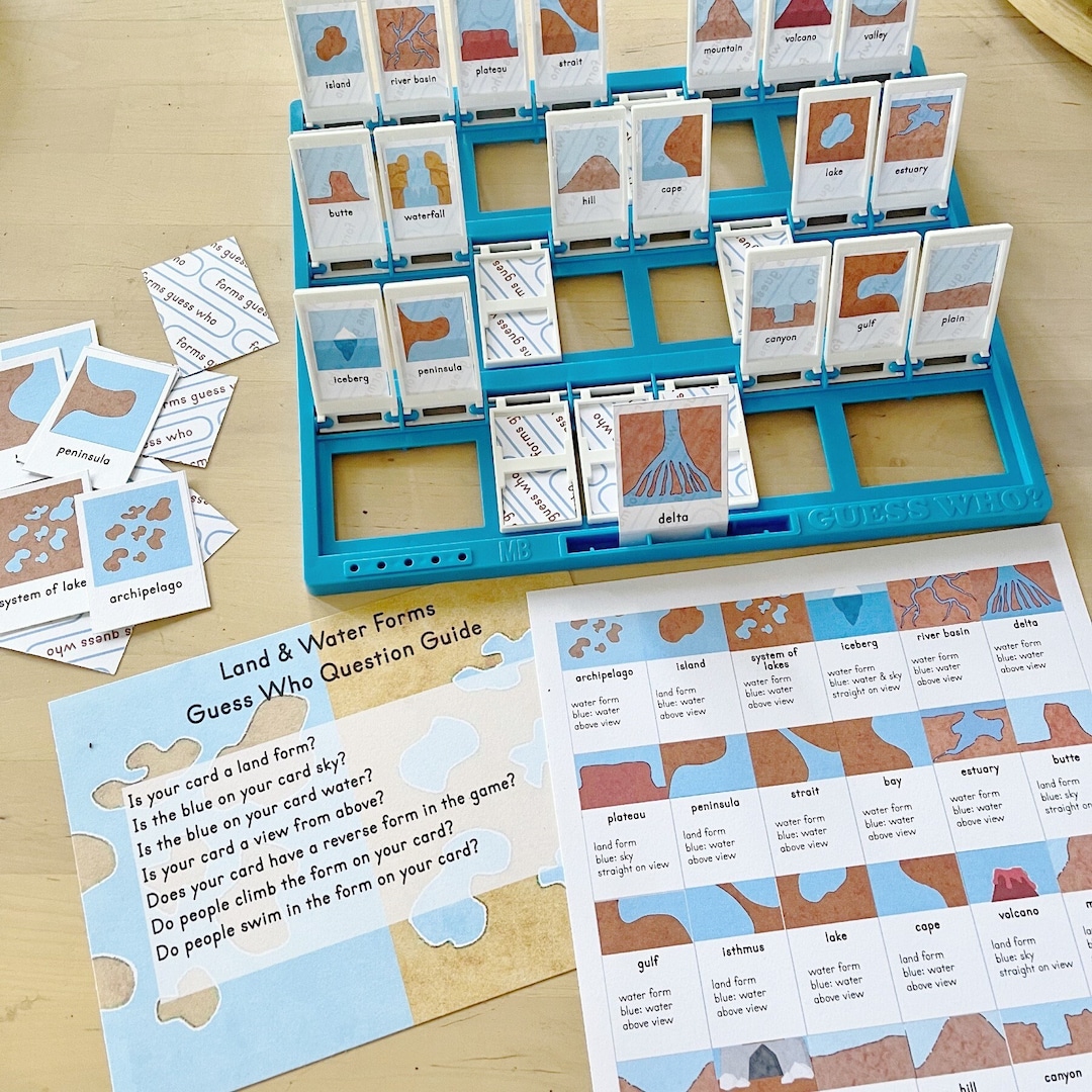 Land and Water Forms Guessing Game Insert Cards - Etsy