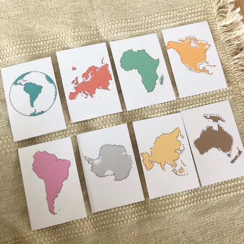 7 Continent Pin Poking Set - Etsy