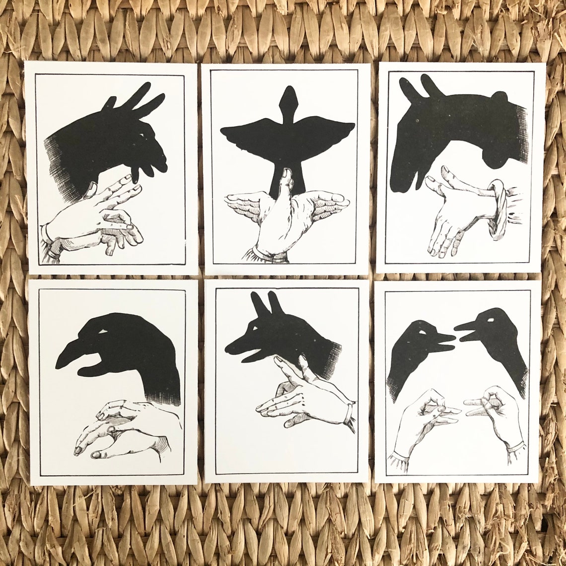 Shadow Puppet Hand Guide Printable Cards - Etsy