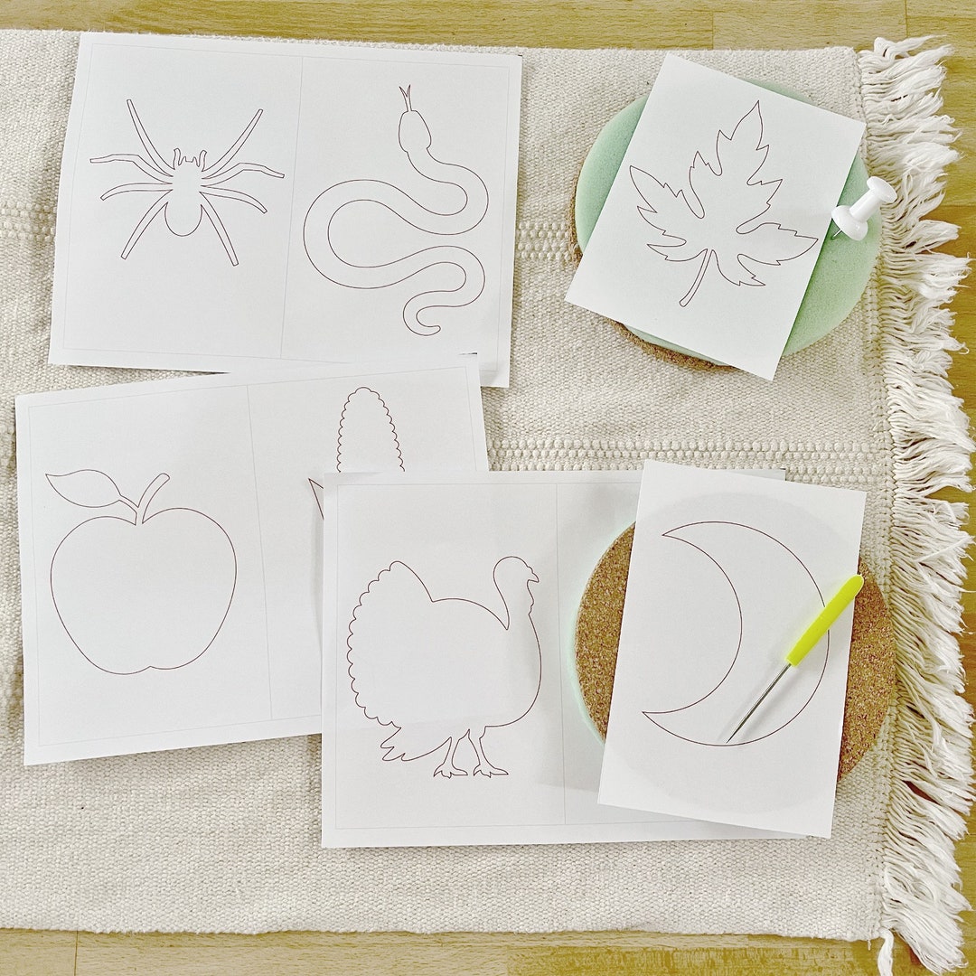 Seasonal Montessori Pin Punching Shape Set - Etsy
