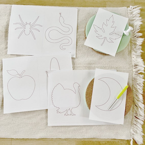 Seasonal Montessori Pin Punching Shape Set - Etsy