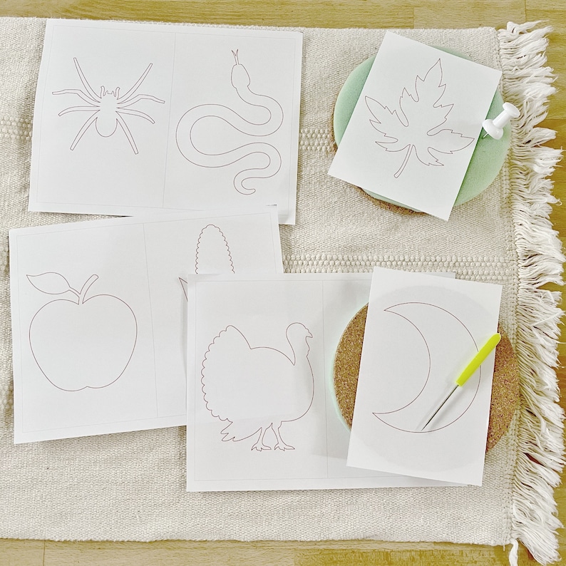 Seasonal Montessori Pin Punching Shape Set - Etsy