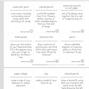 Art Prompt Cards - Etsy