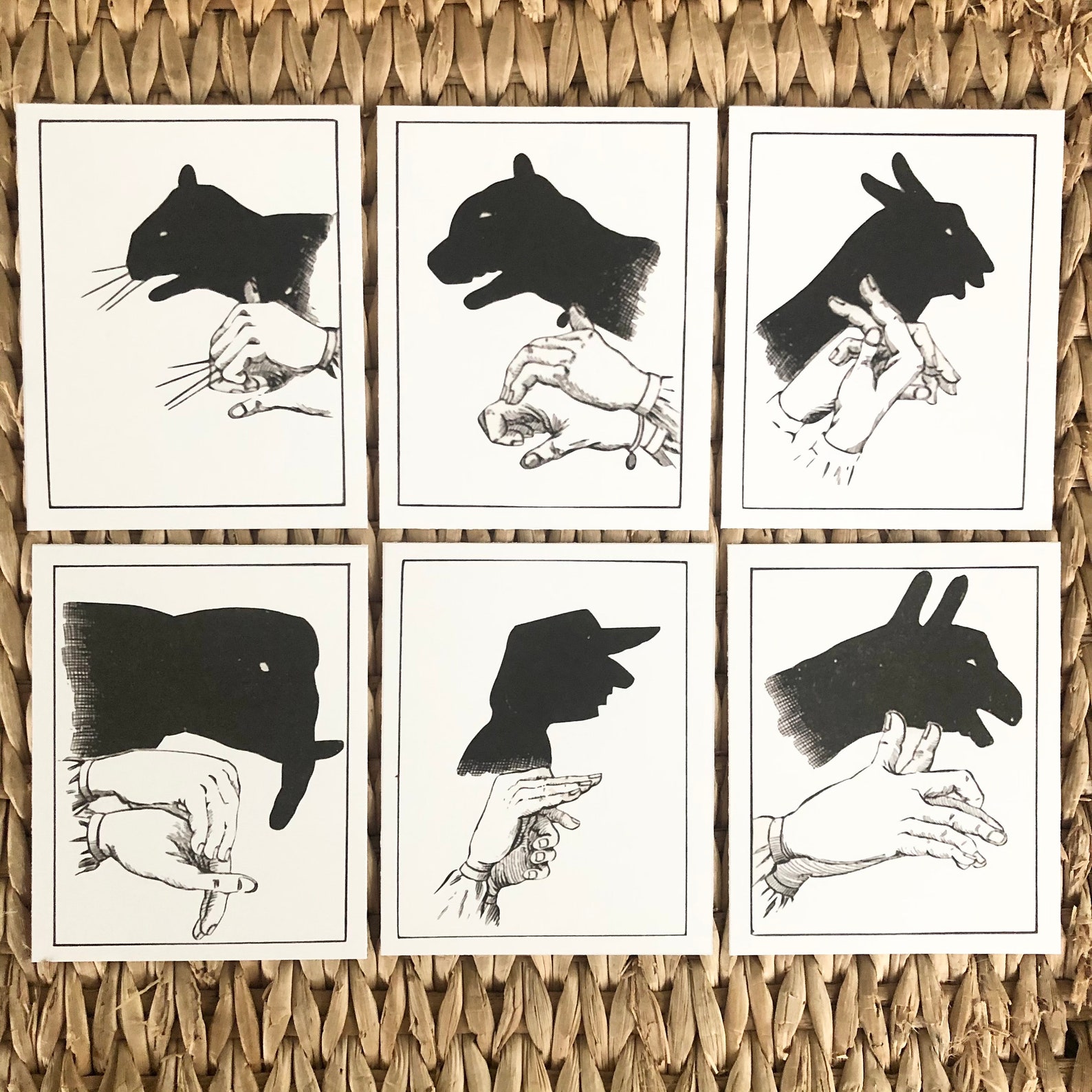 Shadow Puppet Hand Guide Printable Cards - Etsy