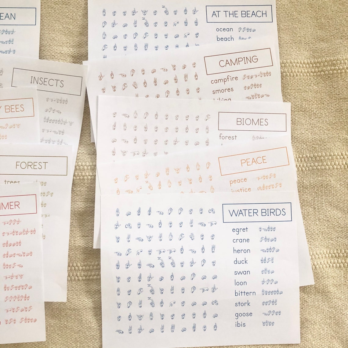 Printable ASL Fingerspell Word Search Set | Etsy