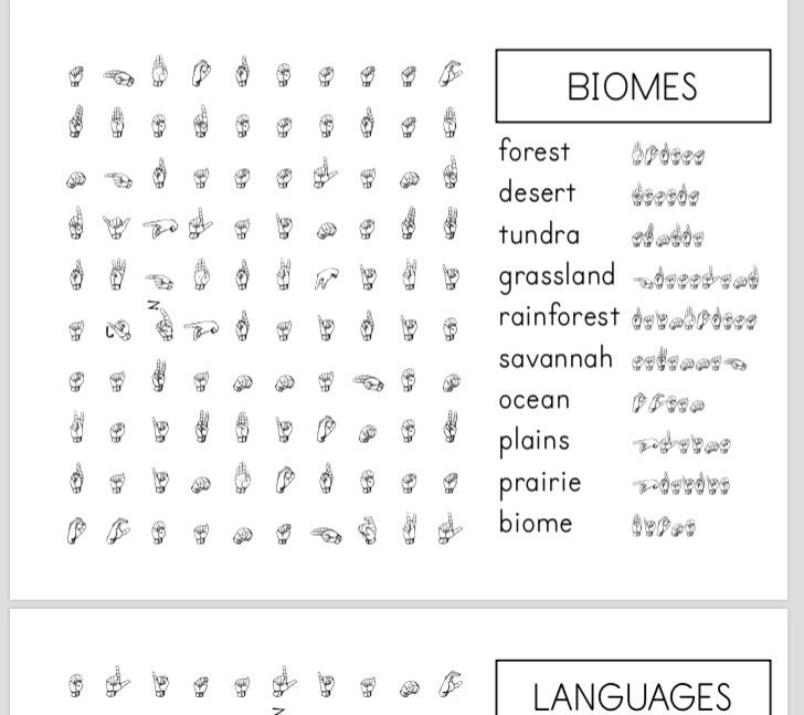 Printable ASL Fingerspell Word Search Set - Etsy