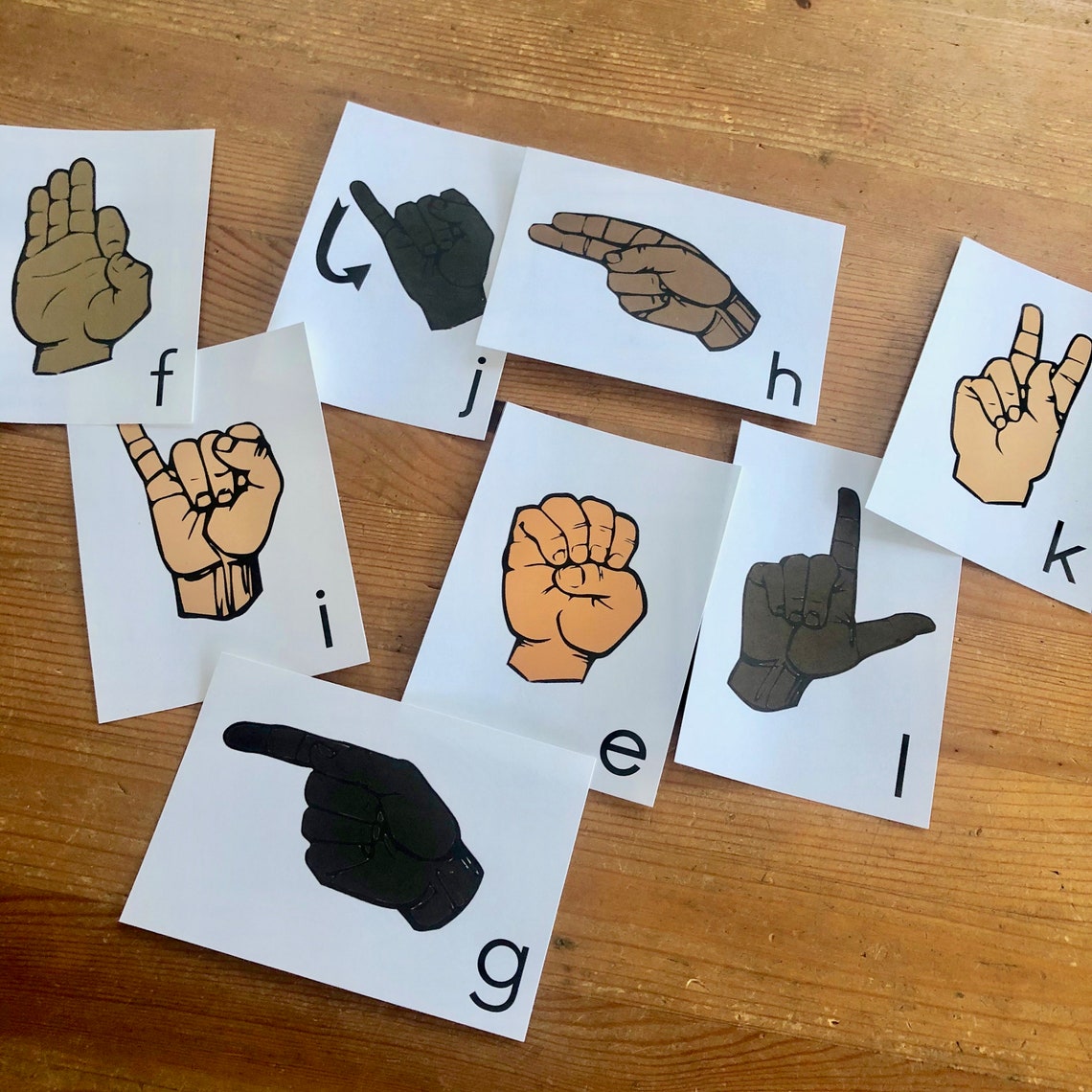 Multicultural ASL Fingerspell Printable Cards | Etsy