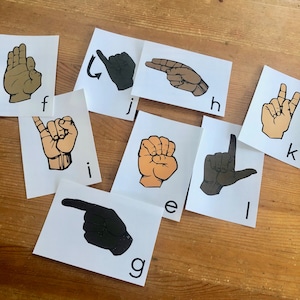 Multicultural ASL Fingerspell Printable Cards - Etsy