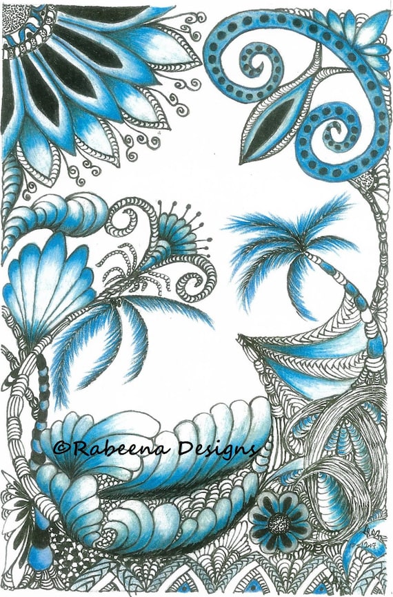 Biriwa Beach Zentangle African Inspired Art Piece Prints Ready - Etsy ...