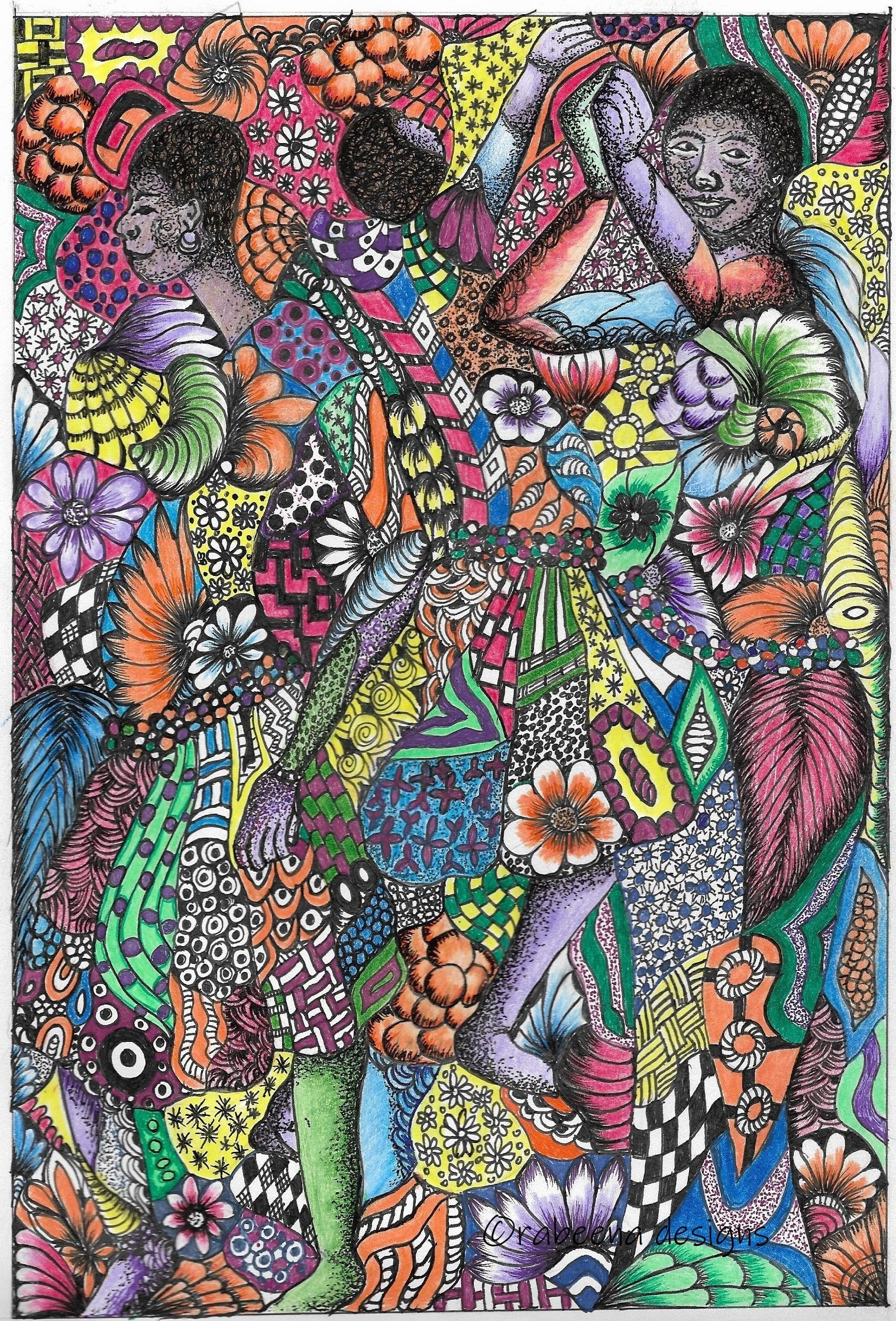 Enyigye Zentangle African Inspired Art Print Ready to Ship by ...