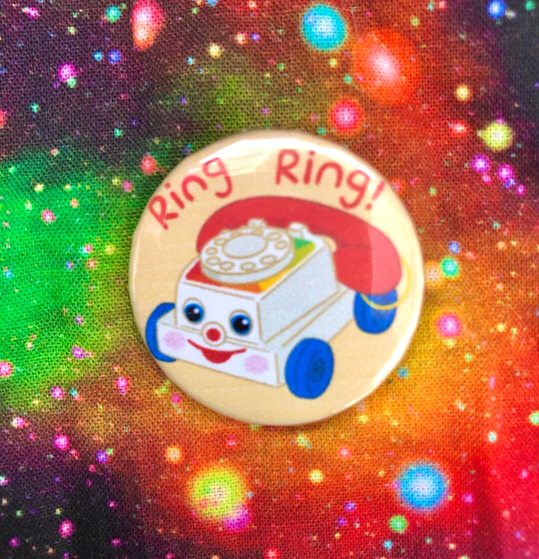 Retro Toy Phone Badge - Retro Badge - 90s Badge - 80s Badge - Nostalgia ...