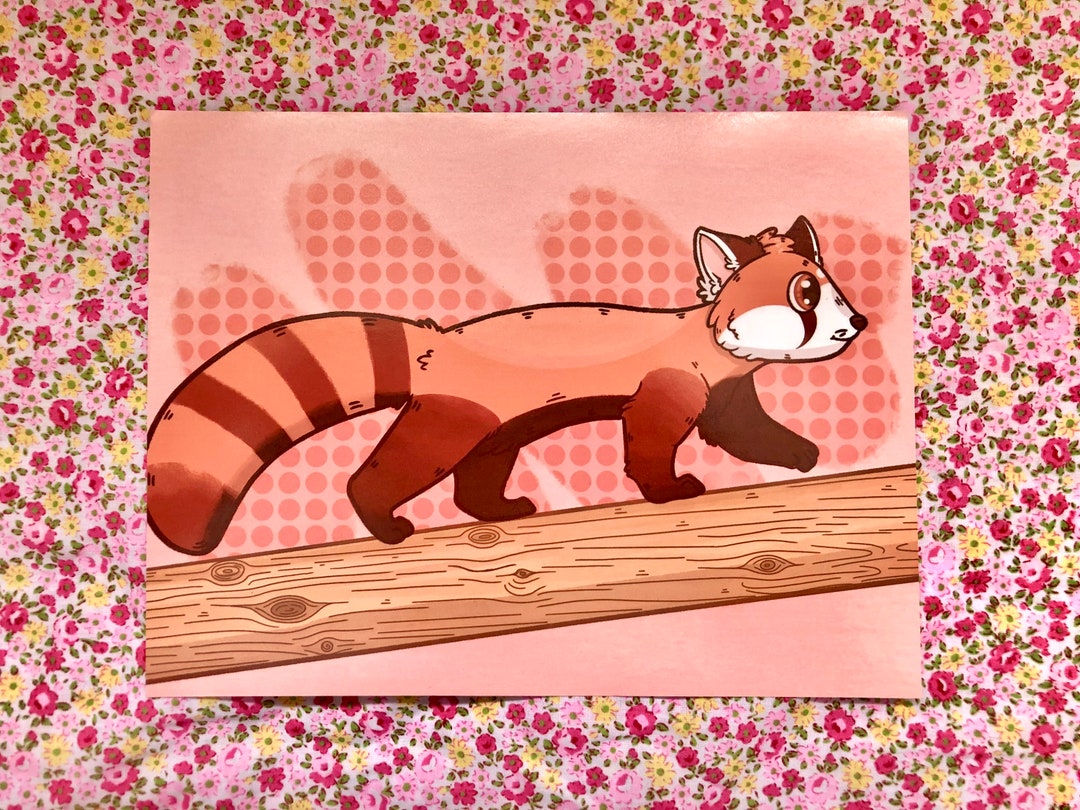 Red Panda Print - Red Panda Art - Red Panda Wall Print - Cute Animal ...