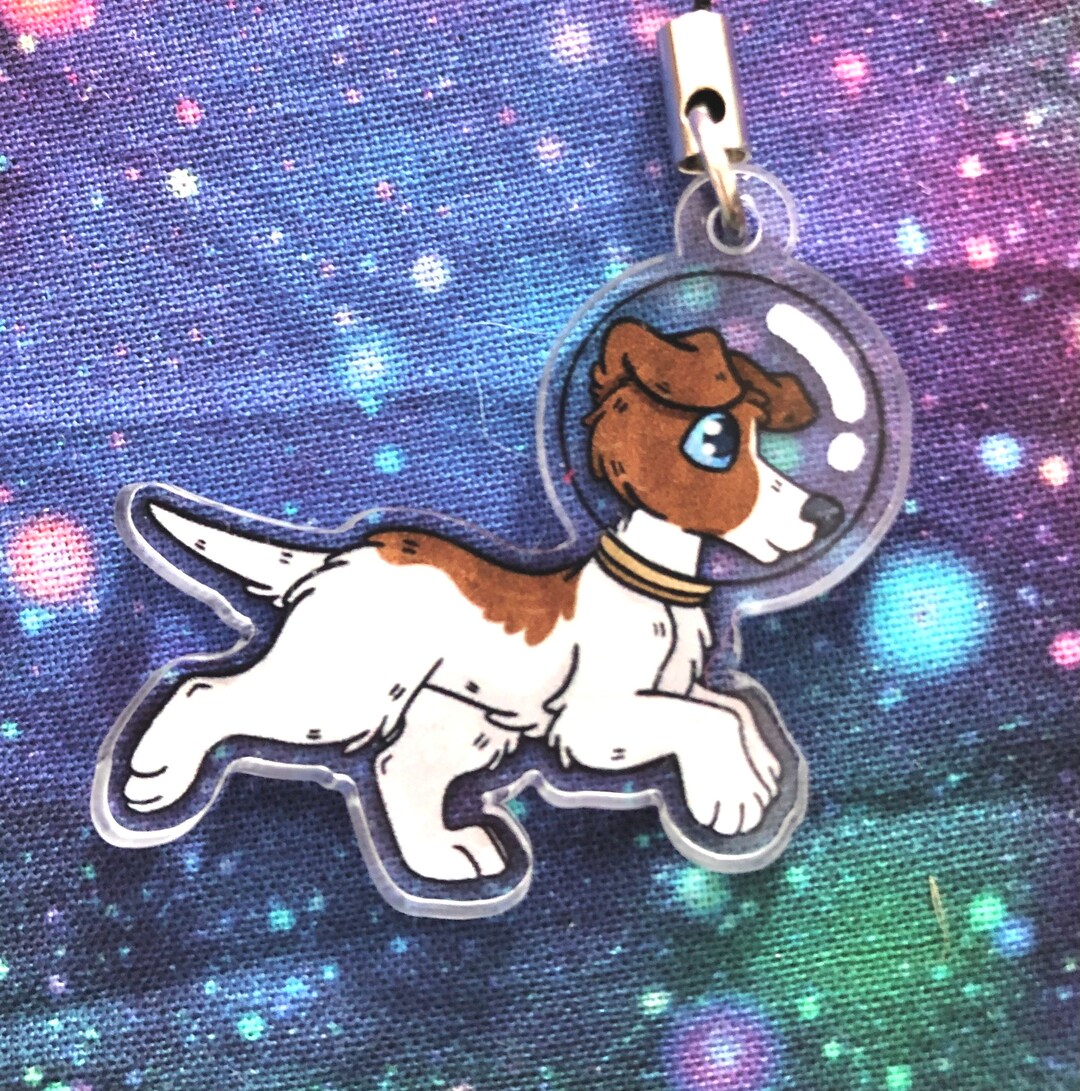 Laika the Space Dog Acrylic Phone Charm - Laika the Dog Charm - Space ...