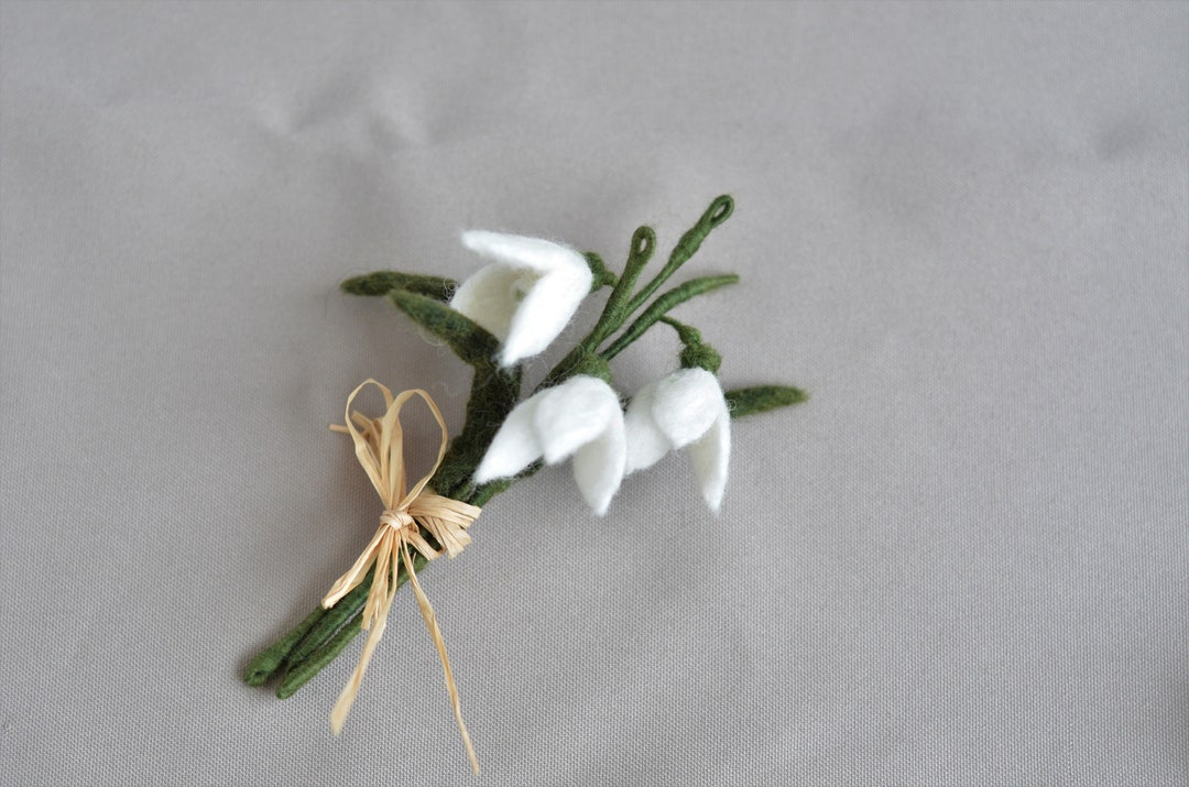 Cute Snowdrops Bouquet With Three Flower Stems, Spring Floral ...
