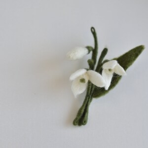 Felt Brooch Snowdrops,spring Bouquet Flower Pin , Handmade Snowdrops ...