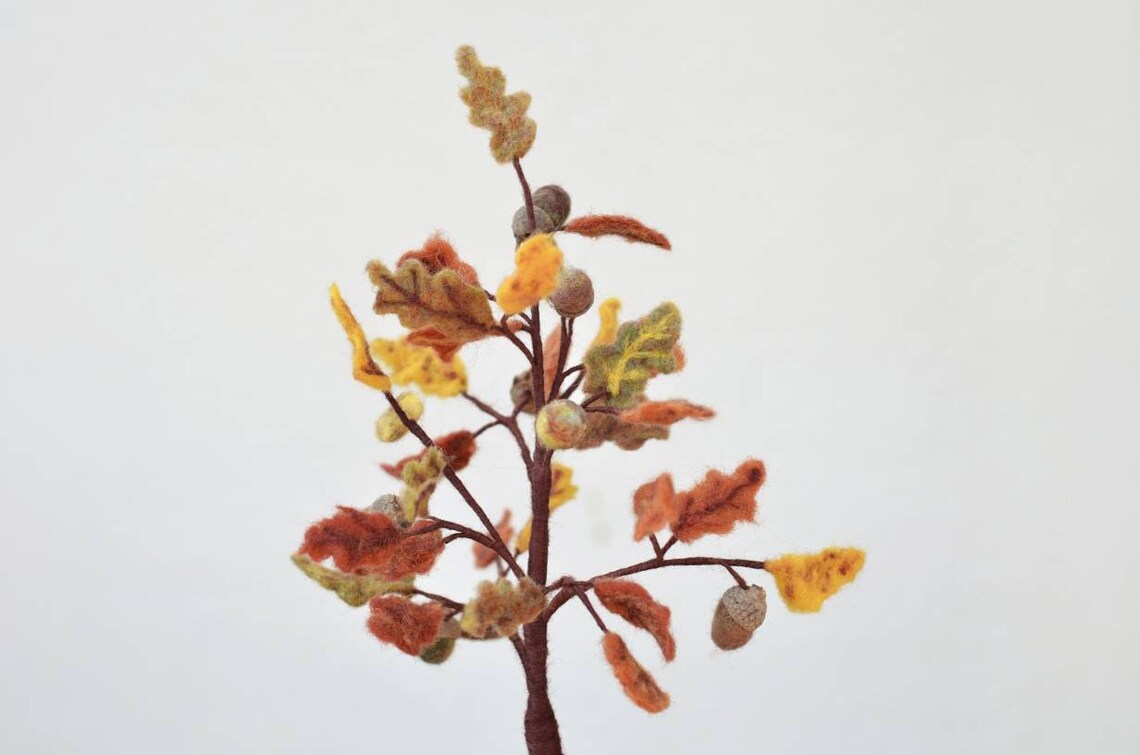 Small Handmade Felt Oak Tree for Home Fall Decor 25cm 10in | Etsy