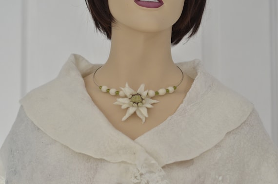 Edelweiss Necklace Winter Wedding Accessory Choker Necklace | Etsy