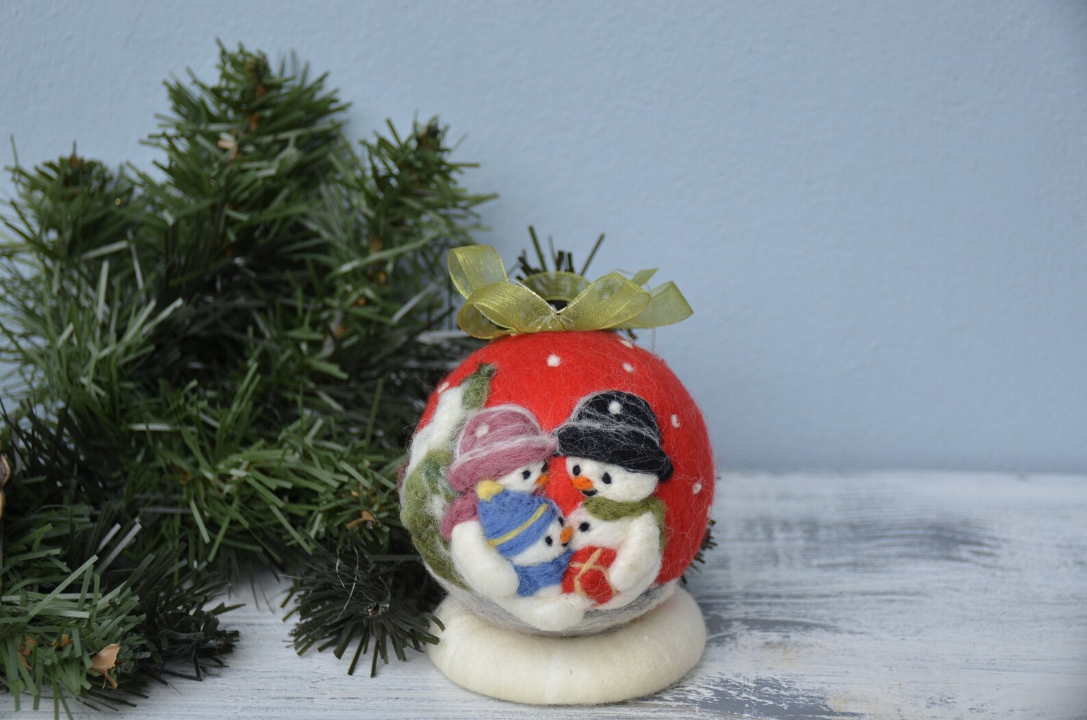 Personalized Christmas Ball Snowmen Family With Boy 3.2in - Etsy