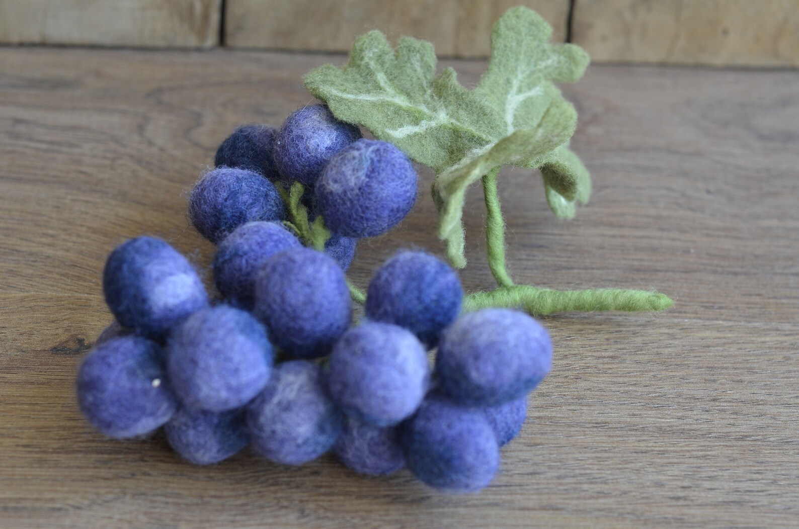 Felt Decorative a Bunch of Black Grapes With Leaf in Real | Etsy