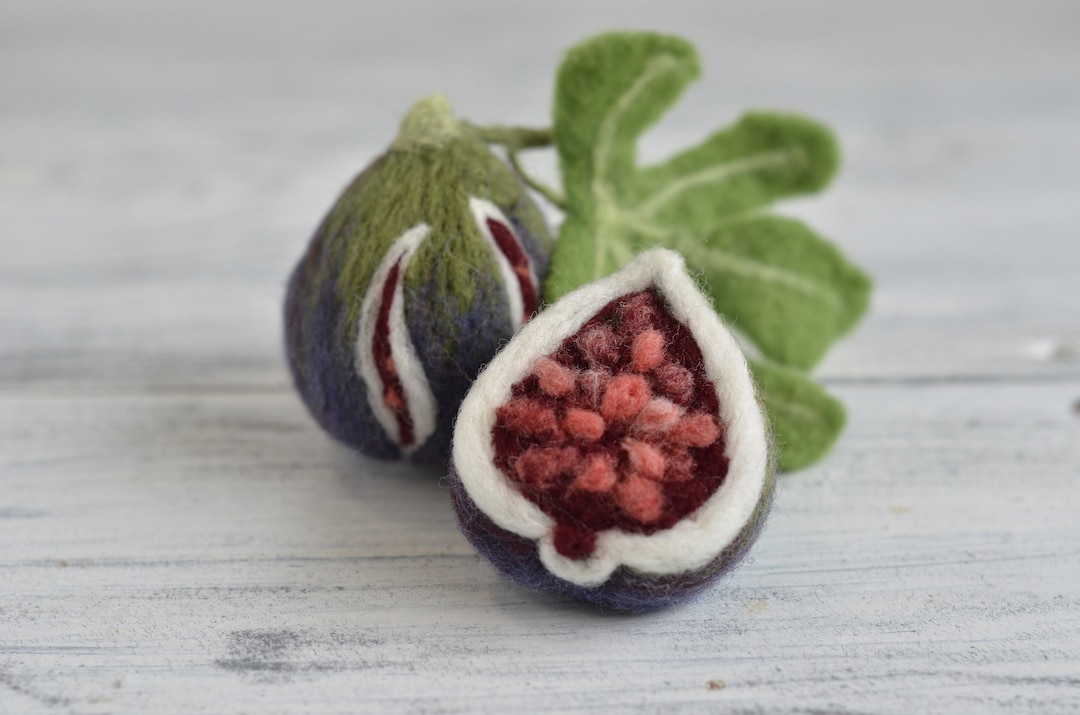Decorative Needle Felted Fresh Figs for Table or Shelf Decor, Handmade ...