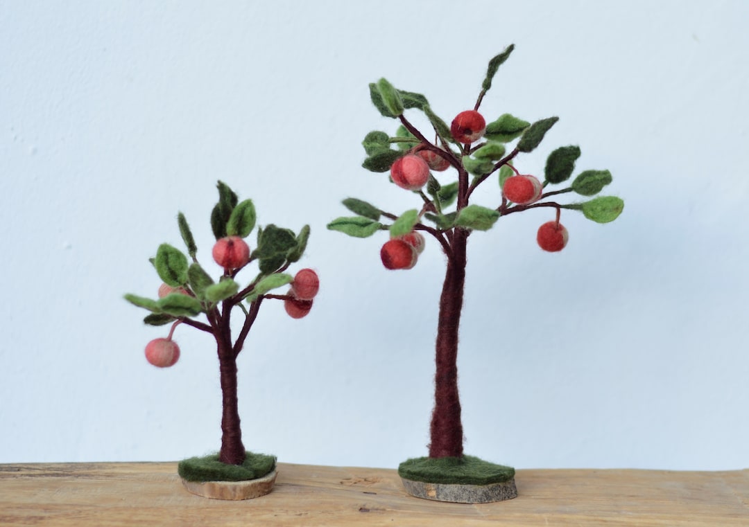 Small or Big Felt Decorative Apple Tree Art Decoration, Gift for Family ...