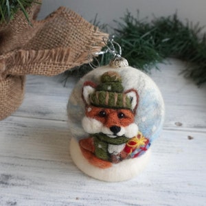 One or Set Felt Christmas Ball With Forest Animals, Hedgehog, Bear, Fox ...